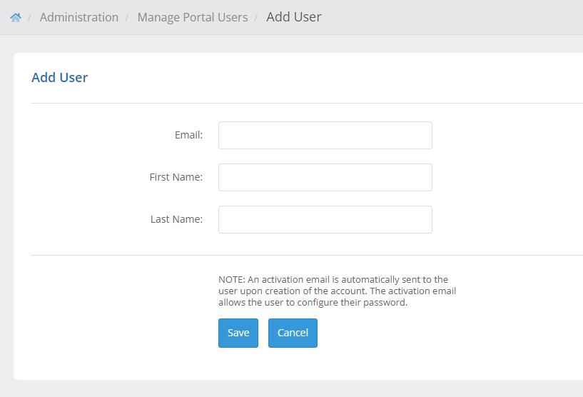 Manage Portal Users – Support Center