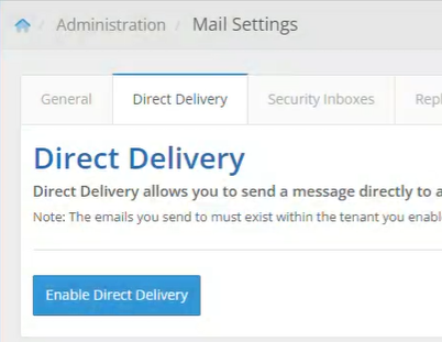 Direct Delivery – Support Center